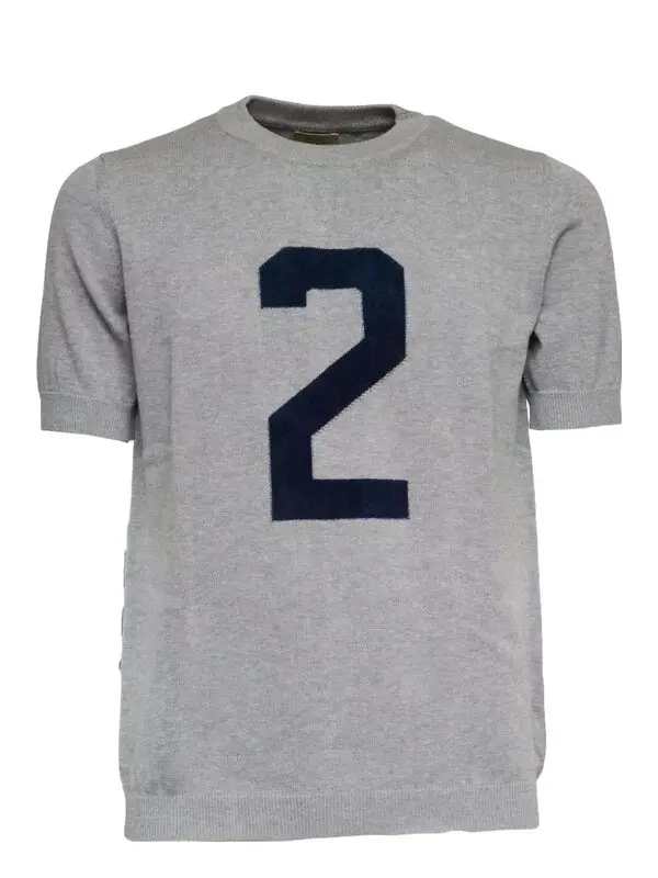 RAKKI Intarsia Slim T-shirt - Grey