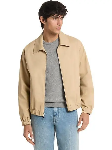 Michael Kors Cotton-linen Blend Blouson Jacket - Natural