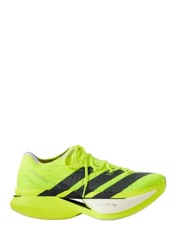 ADIDAS RUNNING Adizero Prime X3 Striped Rubber-trimmed Strung Running Sneakers - Green