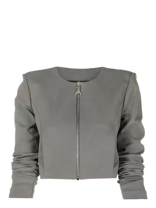 Patrizia Pepe Cropped Zip-up Jacket - Grey