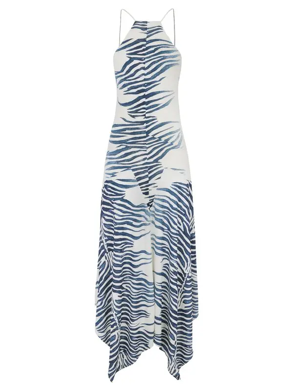 DE LA VALI Artemis Zebra Jersey Midi Dress - Print