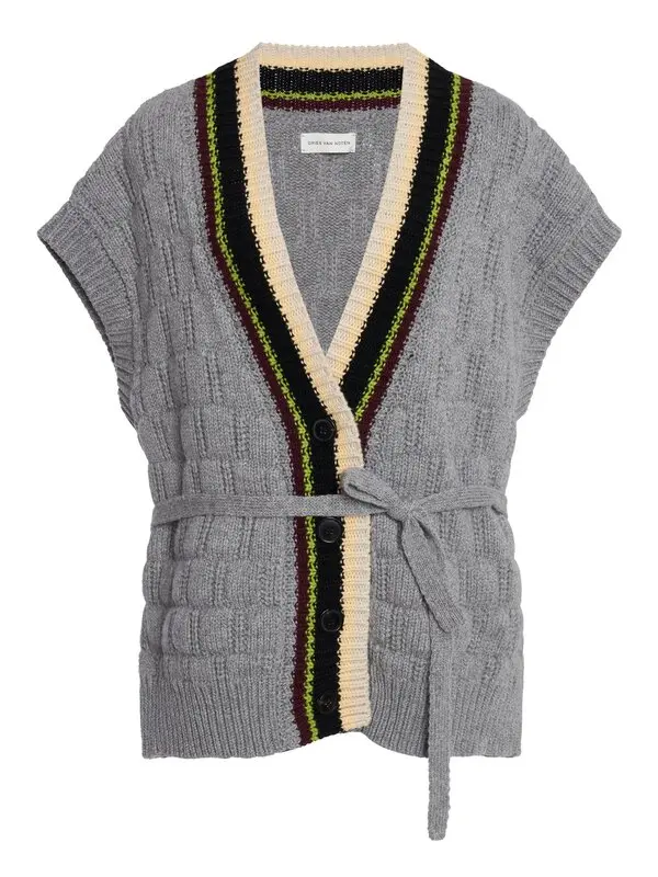 Dries Van Noten Telia Wool-cashmere Cardigan - Grey