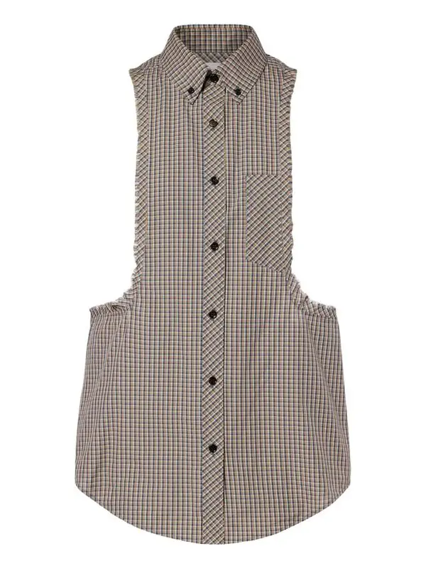 Versace Checked Cotton Shirt - Blue