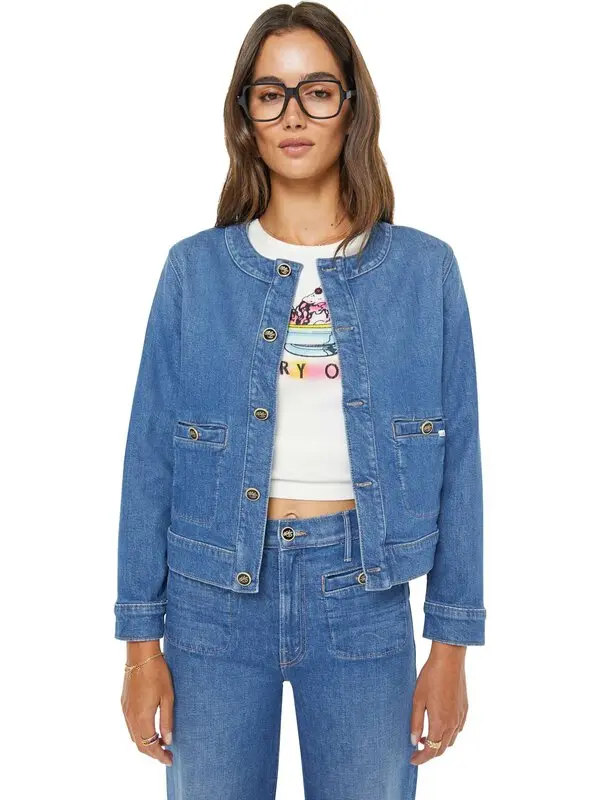 MOTHER The Stashed Picky Denim Jacket - Blue