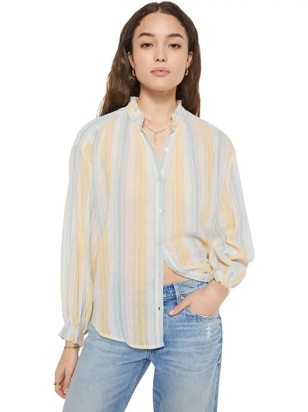 Alix Of Bohemia Poet Sunwash Stripe Shirt - Light Blue