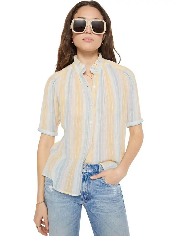 Alix Of Bohemia Winnie Shirt Sunwash Stripe - Light Blue