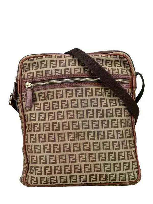 Fendi Zucchino Canvas Crossbody Bag - Brown