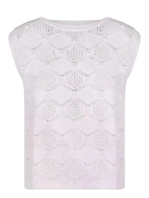 Max Mara Open-knit Top - White