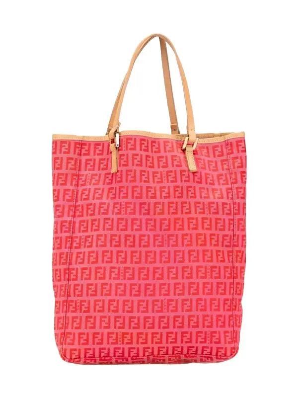 Fendi 2000-2010 Zucchino Canvas Tote Bag - Pink