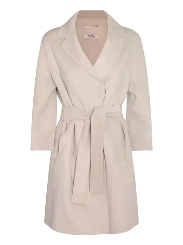 Max Mara Belted Virgin Wool Coat - Neutrals