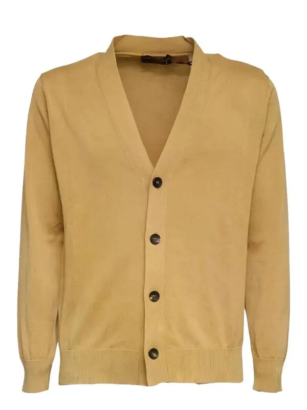 FILIPPO DE LAURENTIIS V-neck Ribbed Cardigan - Neutrals