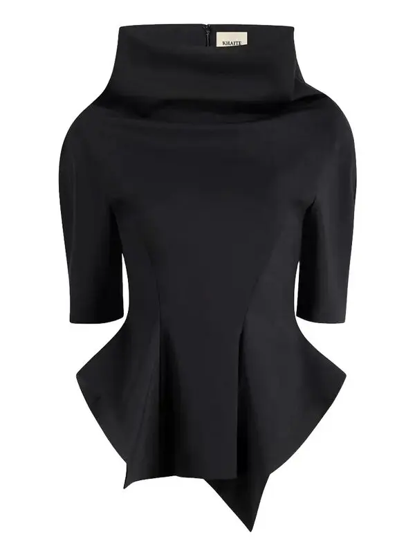 Khaite Pippa Peplum Top - Black