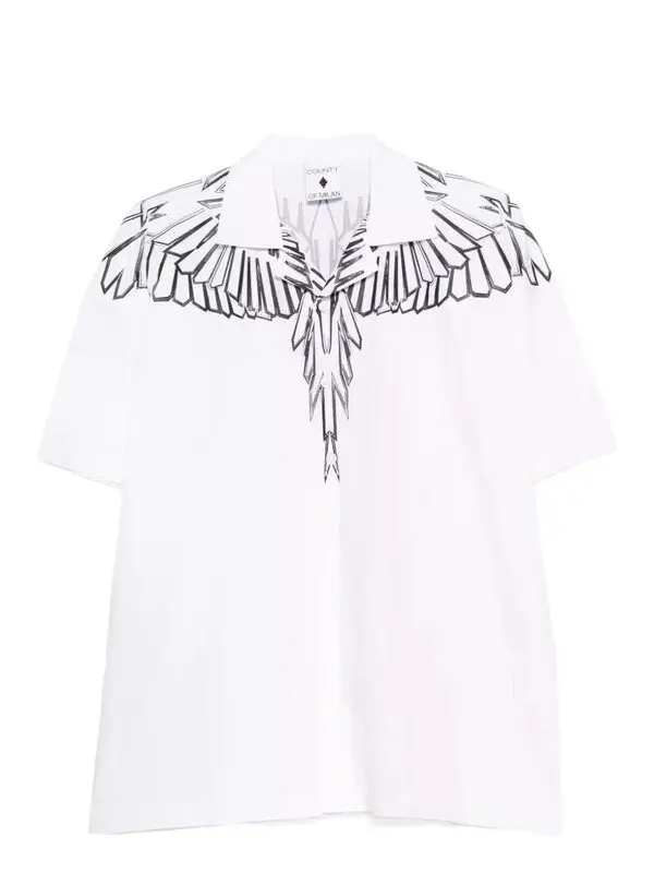 COUNTY OF MILAN Wing-print Shirt - White