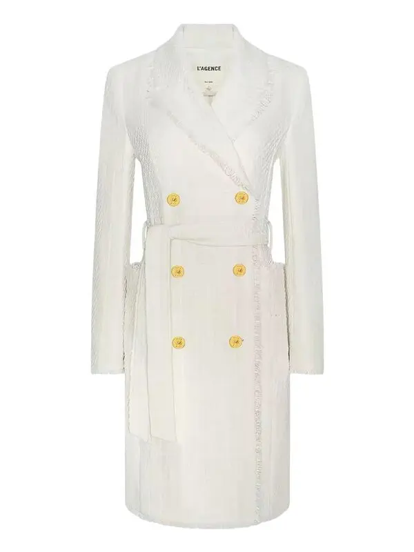 L'Agence Cooper Tweed Coat - White