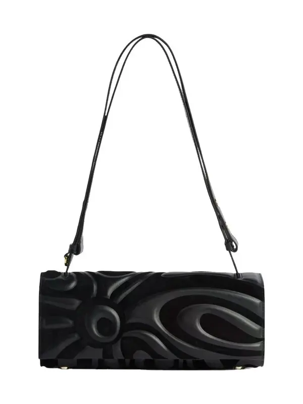 Emilio Pucci Marmo Embossed Shoulder Bag - Black