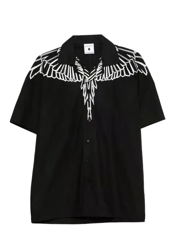 COUNTY OF MILAN Wing-print Shirt - Black