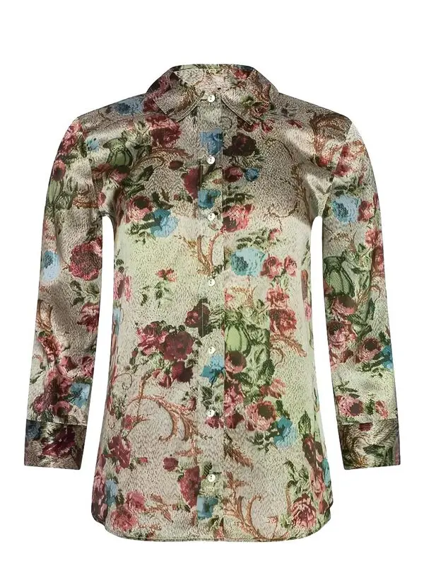 L'Agence Dani Floral Print Blouse - Neutrals