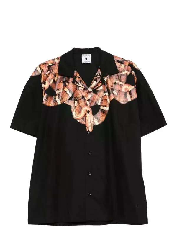 COUNTY OF MILAN Snake-print Shirt - Black