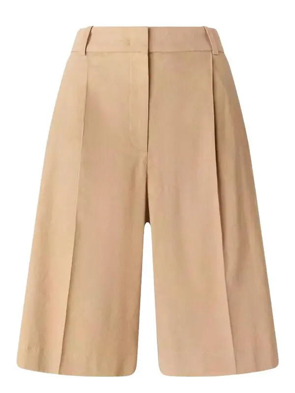 Pinko Pleated Linen Shorts - Brown