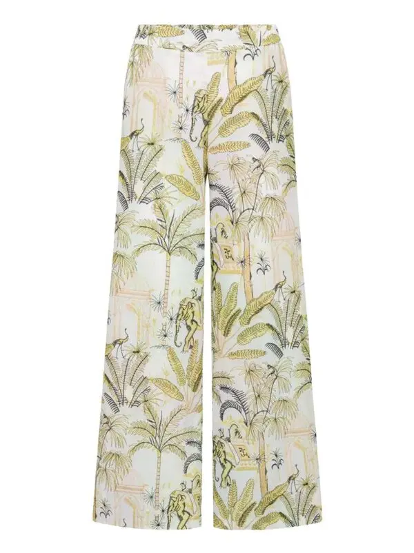 Seductive Rosanne Printed Trousers - White