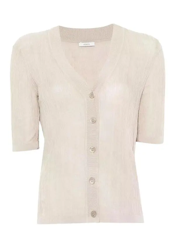 JOSEPH Button V-neck Cardigan - Neutrals