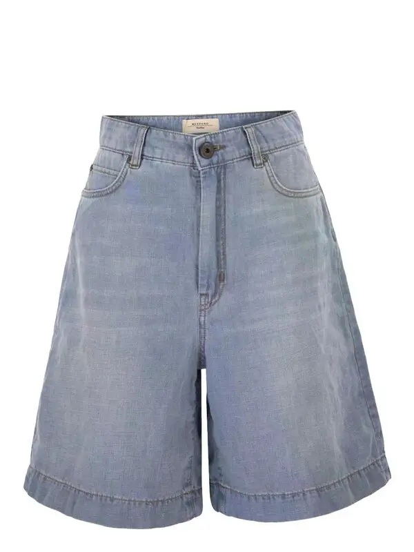 Max Mara Contrasting-stitch Shorts - Blue