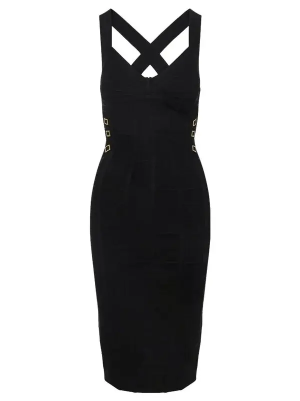 Elisabetta Franchi Embellished Midi Dress - Black