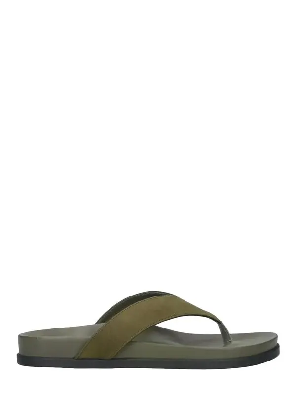ANCIENT GREEK SANDALS Leather Flat Sandals - Green