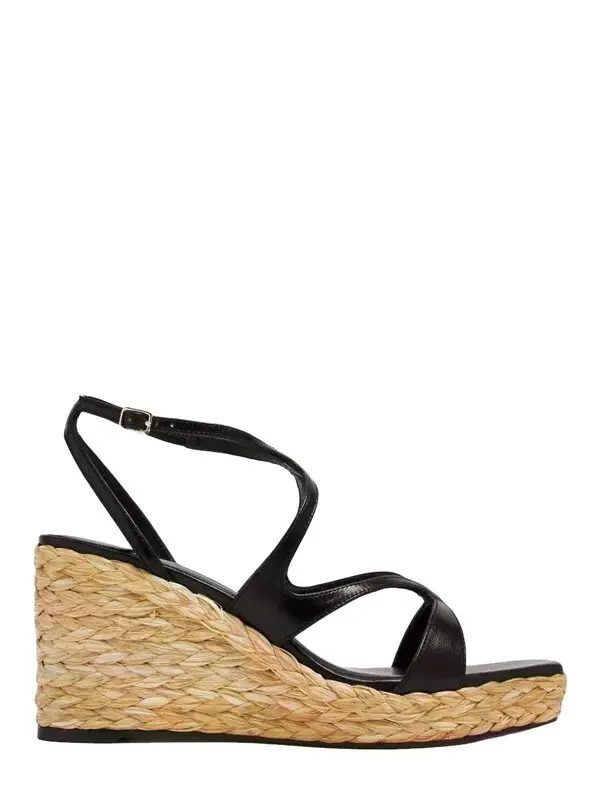 JIMMY CHOO Raffia Wedge Heels - Black