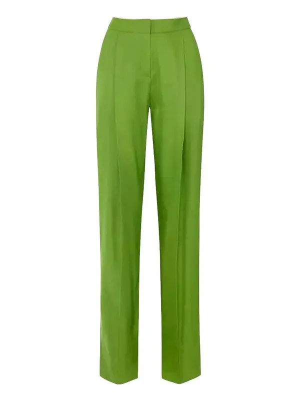 Elisabetta Franchi Wide-leg Linen Trousers - Green