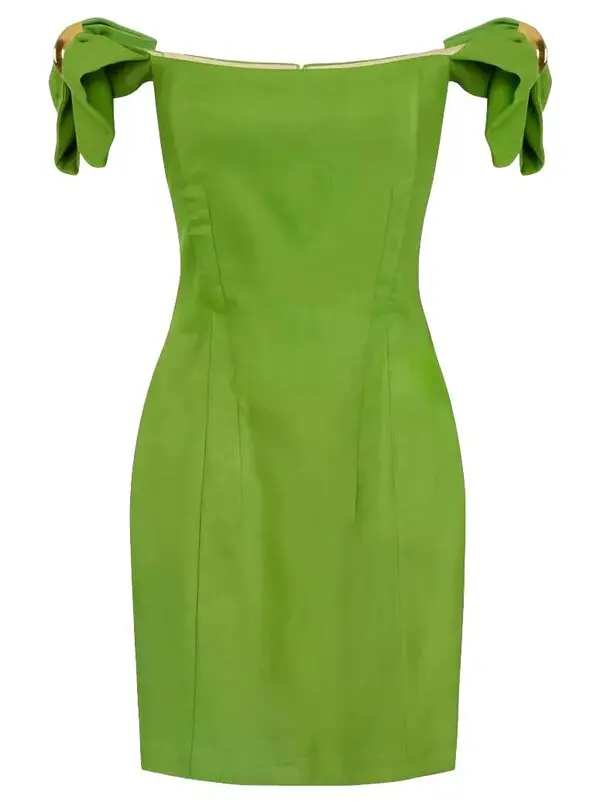 Elisabetta Franchi Off-the-shoulder Mini Dress - Green