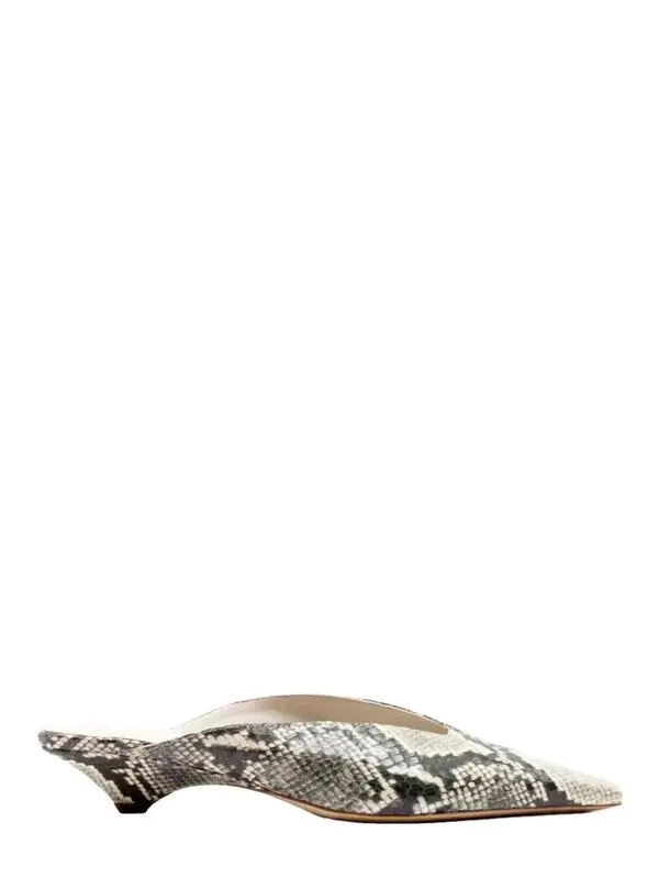 VIC MATIE Python Print Mules - White