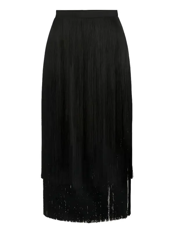 Elisabetta Franchi Fringed Skirt - Black