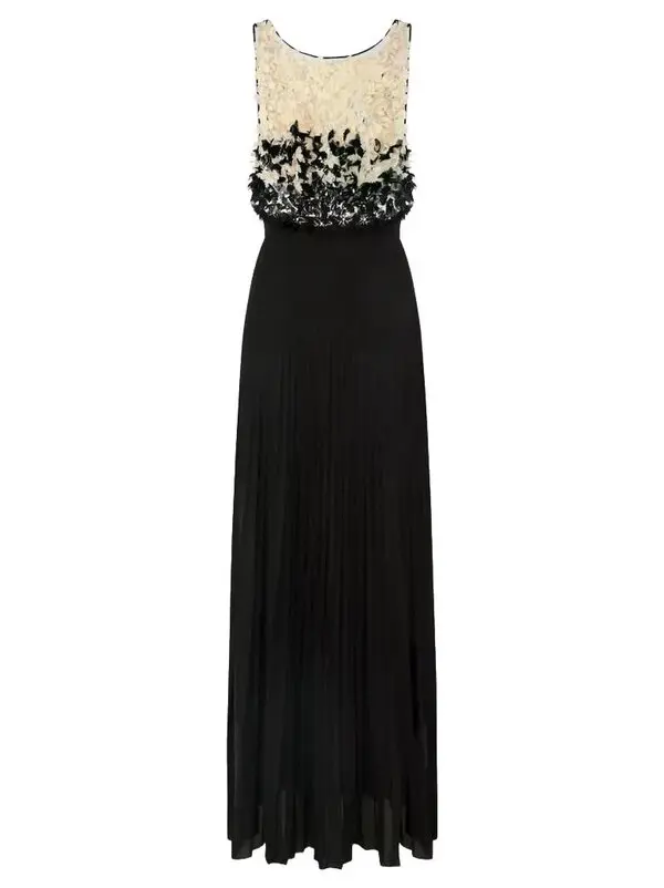 Elisabetta Franchi Petal-embellished Maxi Dress - Black