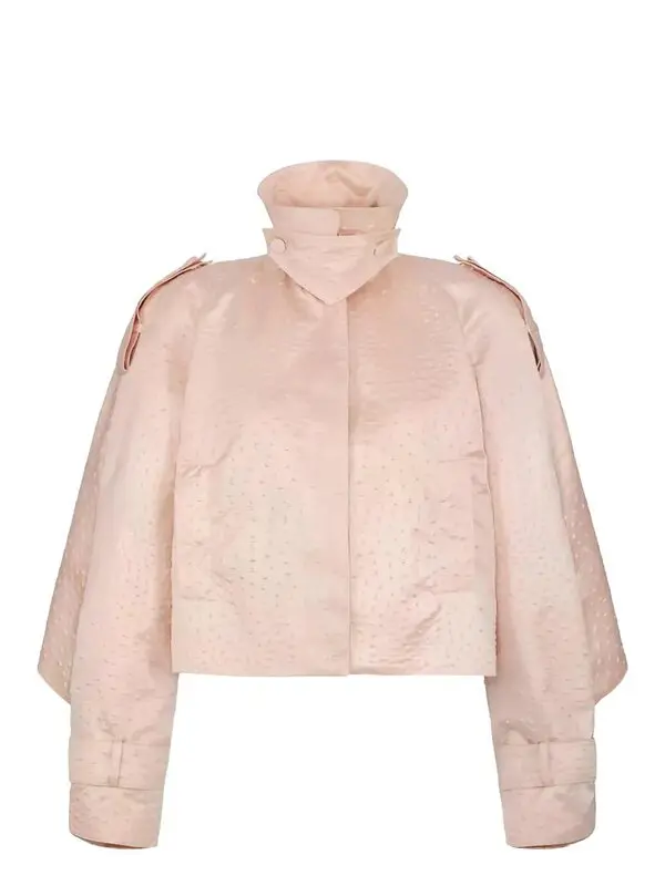 Elisabetta Franchi Ostrich-print Taffeta Jacket - Pink