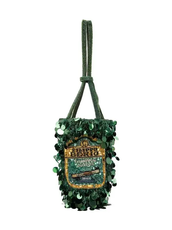 ANYA HINDMARCH Sequin-embellished Beaded Tote - Green