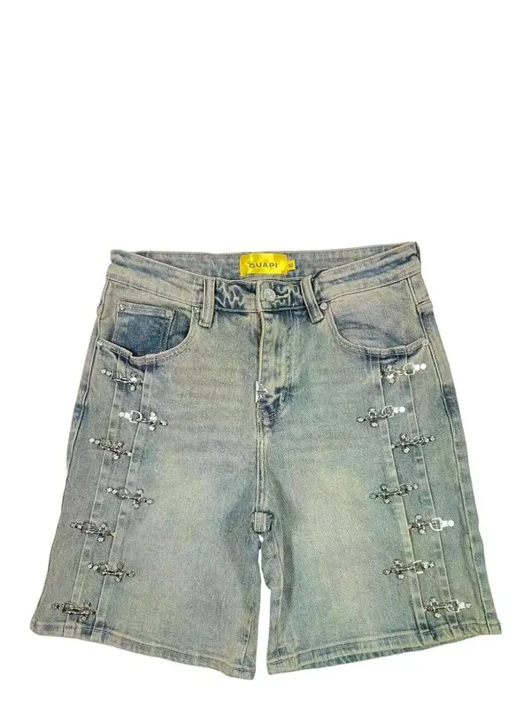 GUAPI Clasp Denim Shorts - Blue