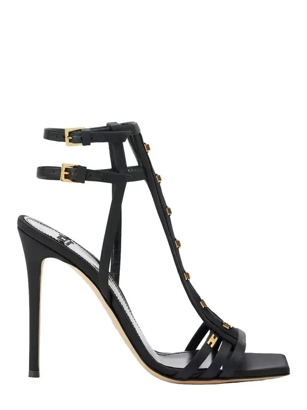 Elisabetta Franchi Satin Ankle-strap Heeled Sandals - Black