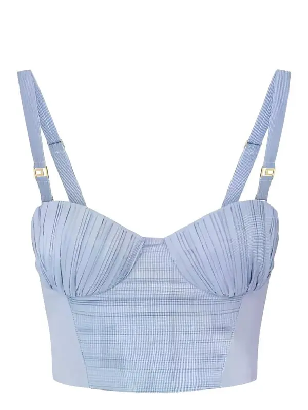 Elisabetta Franchi Striped Pleats Top - Blue