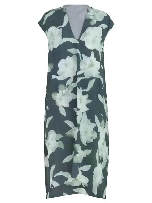 Christian Wijnants Deralos Floral V-neck Midi Dress - Green