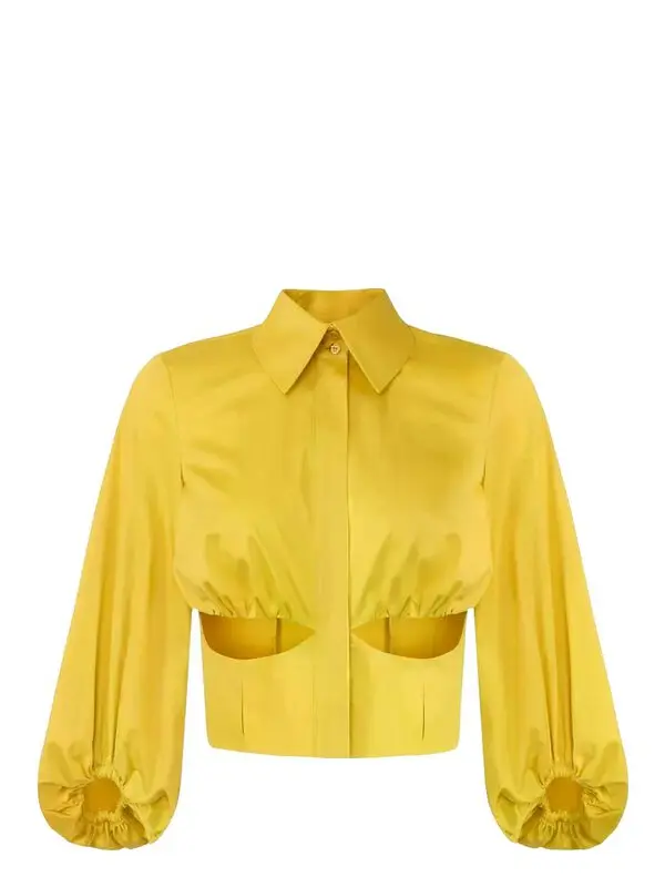 Elisabetta Franchi Balloon Sleeves Cut-outs Shirt - Yellow