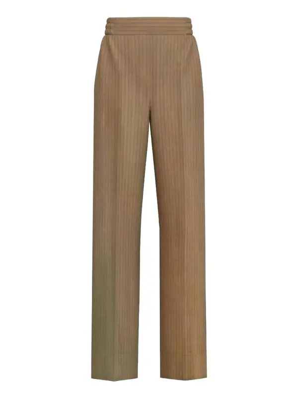 Marella Pinstripe Trousers - Brown