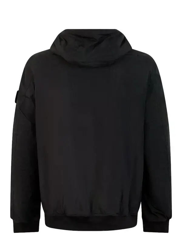Stone Island Hooded Bomber Jacket - Black