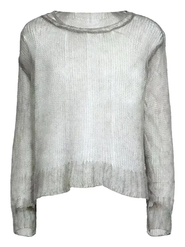 ANN DEMEULEMEESTER Openwork Knit Sweater - Grey