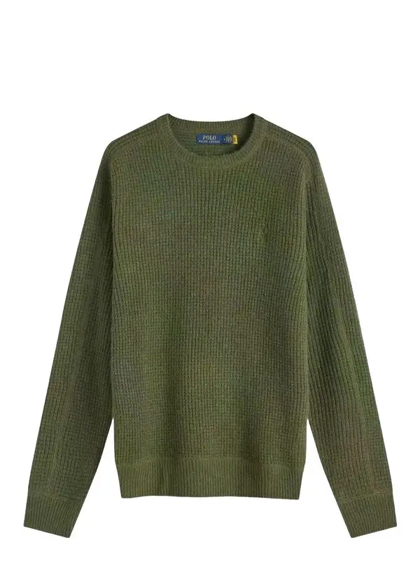 Ralph Lauren Waffle-knit Crew Neck Jumper - Green