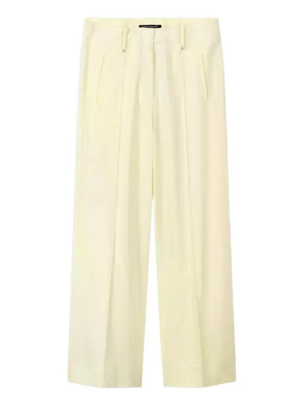 LUISA CERANO Pleated Wide Leg Trousers - Yellow