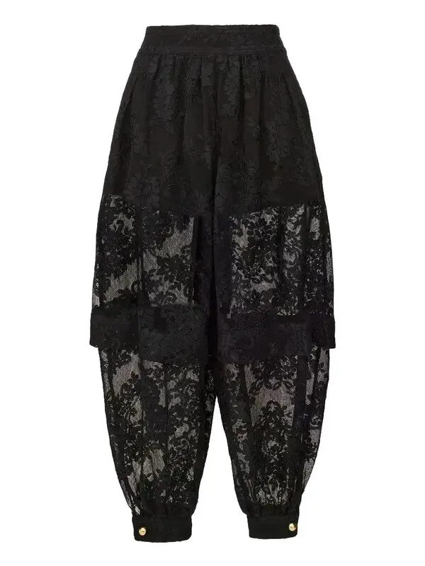 Zimmermann Luna Guipure-lace Harem Pants - Black
