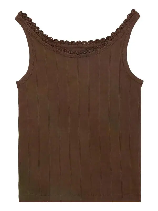 FORTELA Claire Crochet-trim Tank Top - Brown