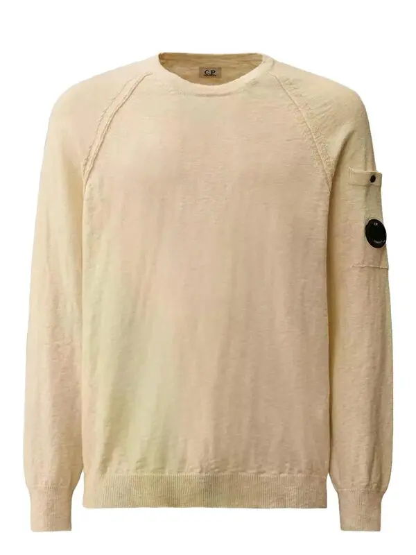 C.P. COMPANY Crew-neck Lens Raglan Sweater - Neutrals