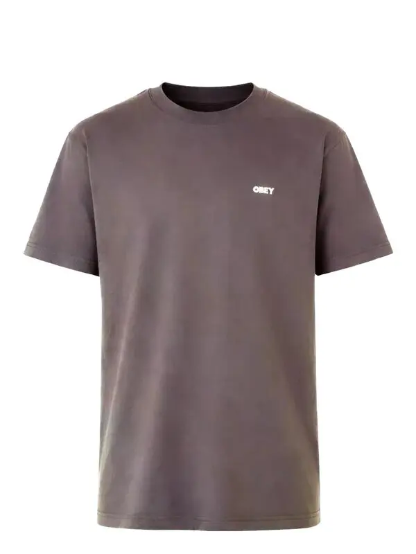 Obey Face-graphic Round-neck T-shirt - Grey